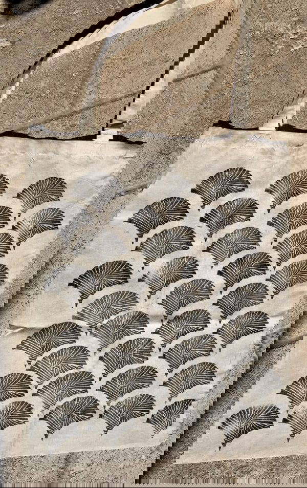 Learn How to Lino Print onto Fabric - Create a Geometric Print Tote Bag